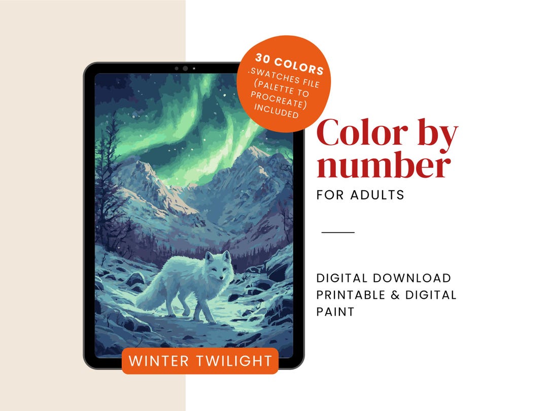 Northern Lights Paint by Number | Winter Color by Number for Adults ...