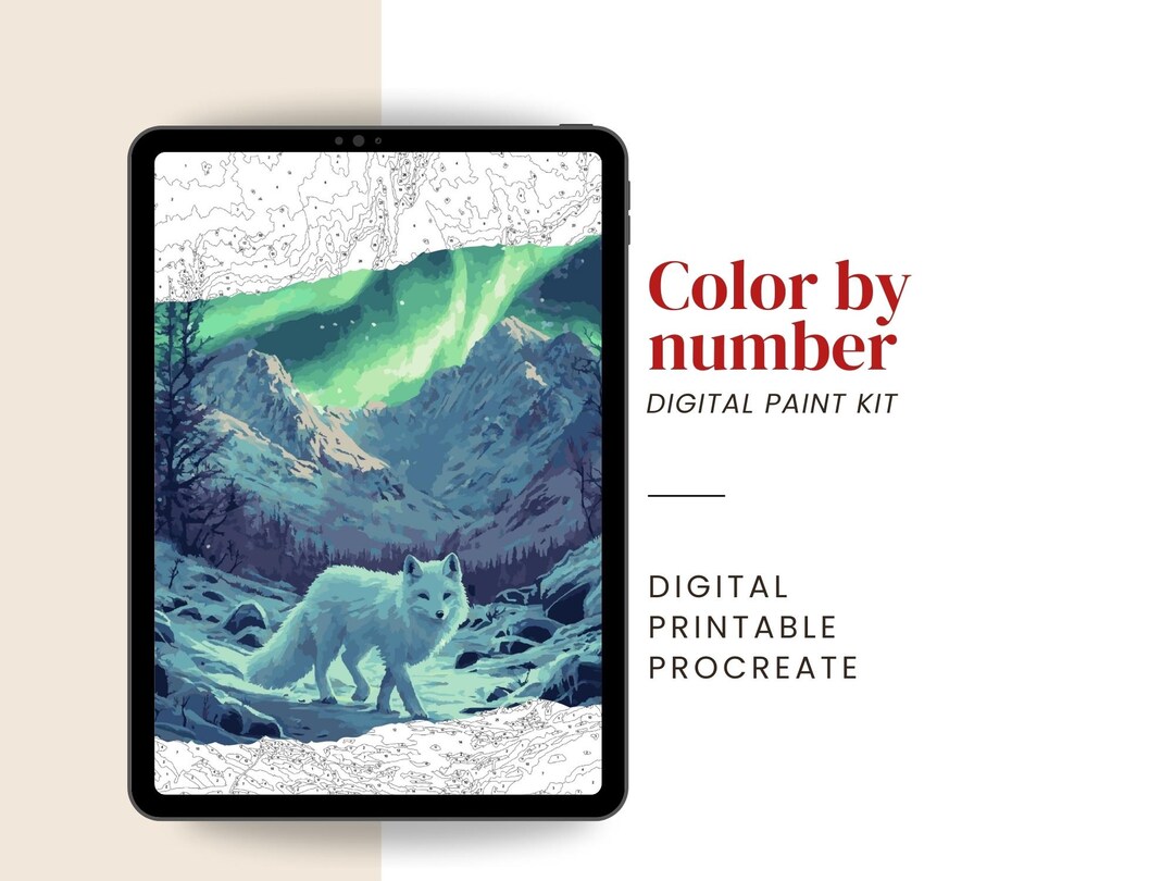 Winter Fox Paint by Number | Color by Number for Adults – Digital ...