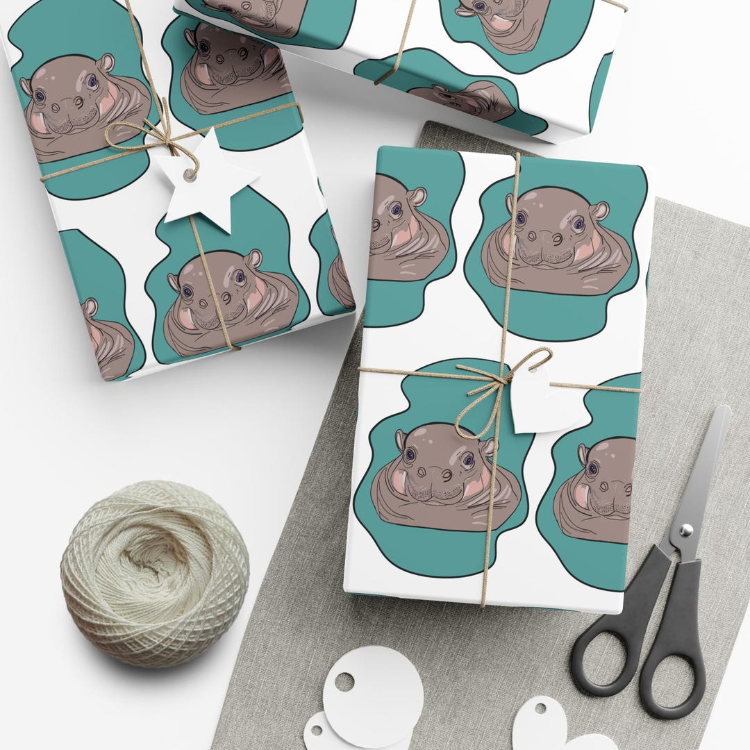 Hippo Gift Wrap Papers - Etsy