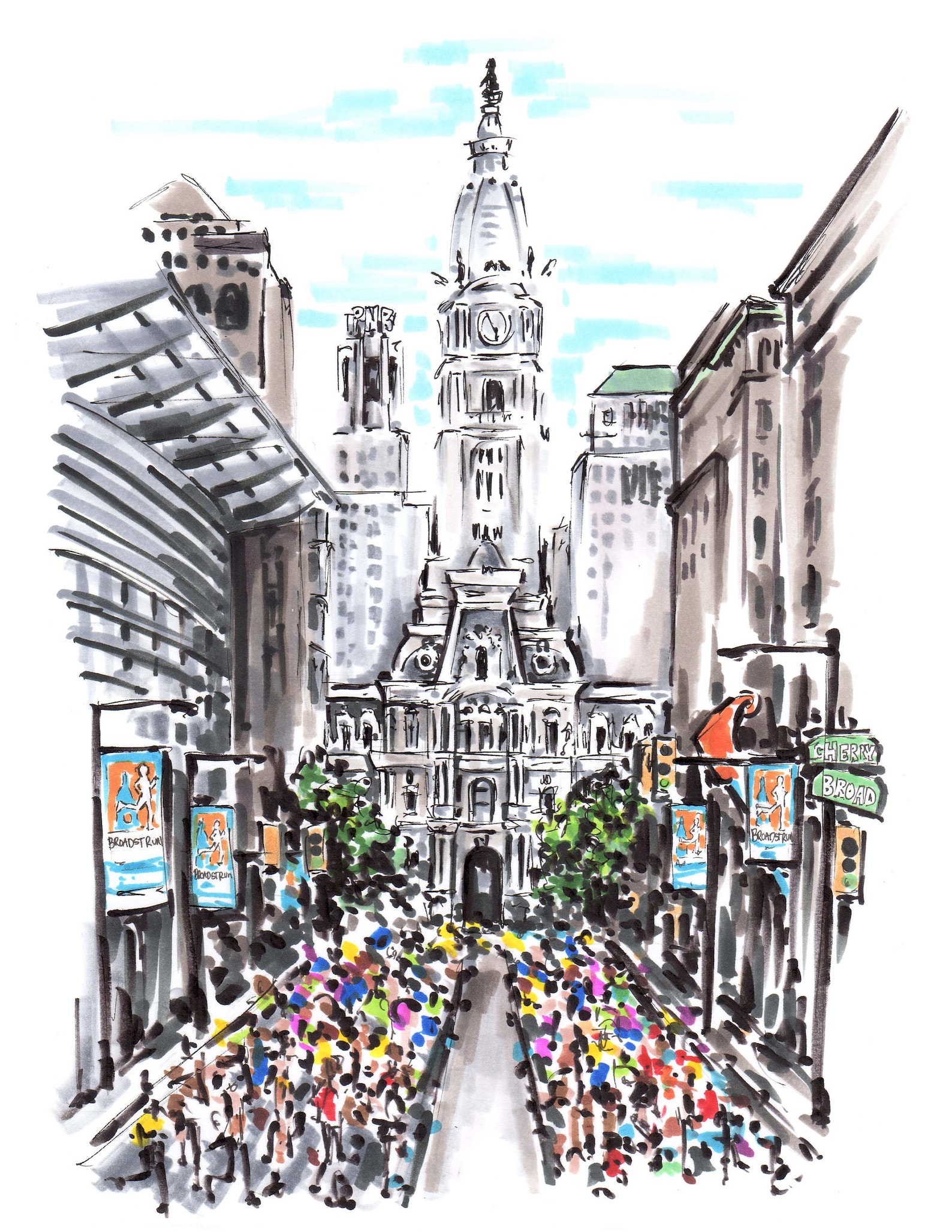 Quality Art Print of an Illustration the Iconic Philadelphia - Etsy