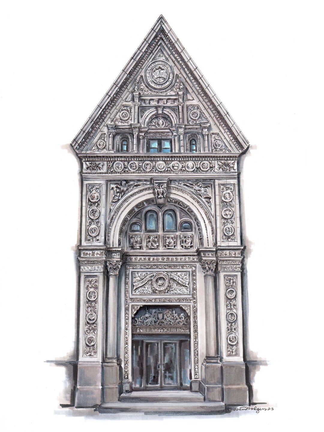 Art Print of the Original Pencil Marker Illustration of Philadelphia’s ...