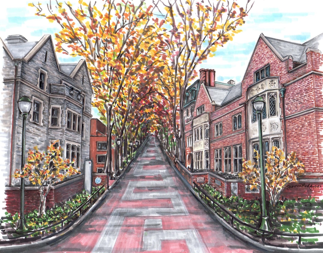 High Quality Art Print of Uofpenn Locust Walk Iconic and Historic ...