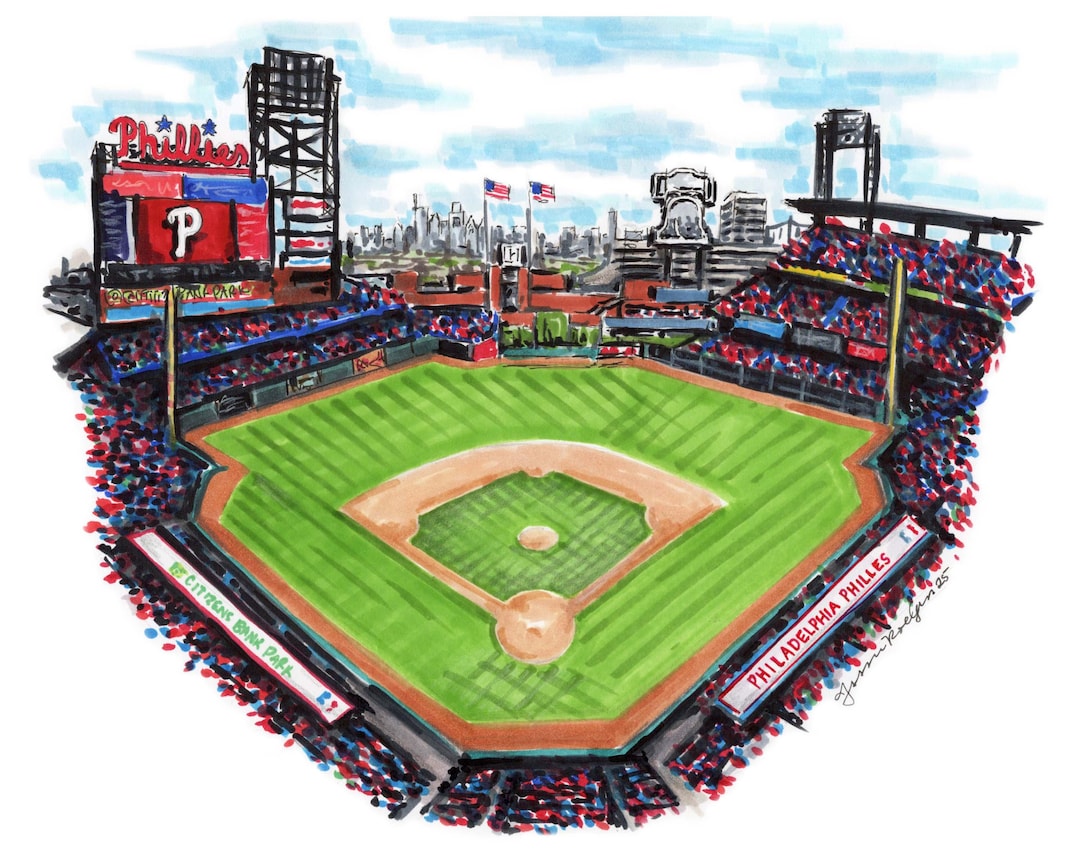 Original Illustration of Citizens Bank Park Red October - Etsy
