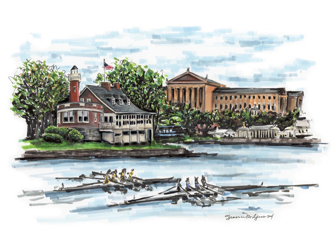 Original Marker Illustration of the Philadelphia Skyline From the ...