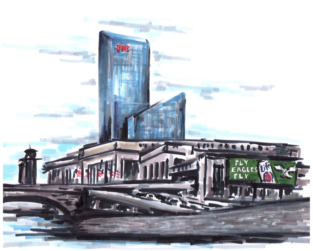 Art Print of Illustration Featuring Philadelphia’s Cora Center, Fmc ...