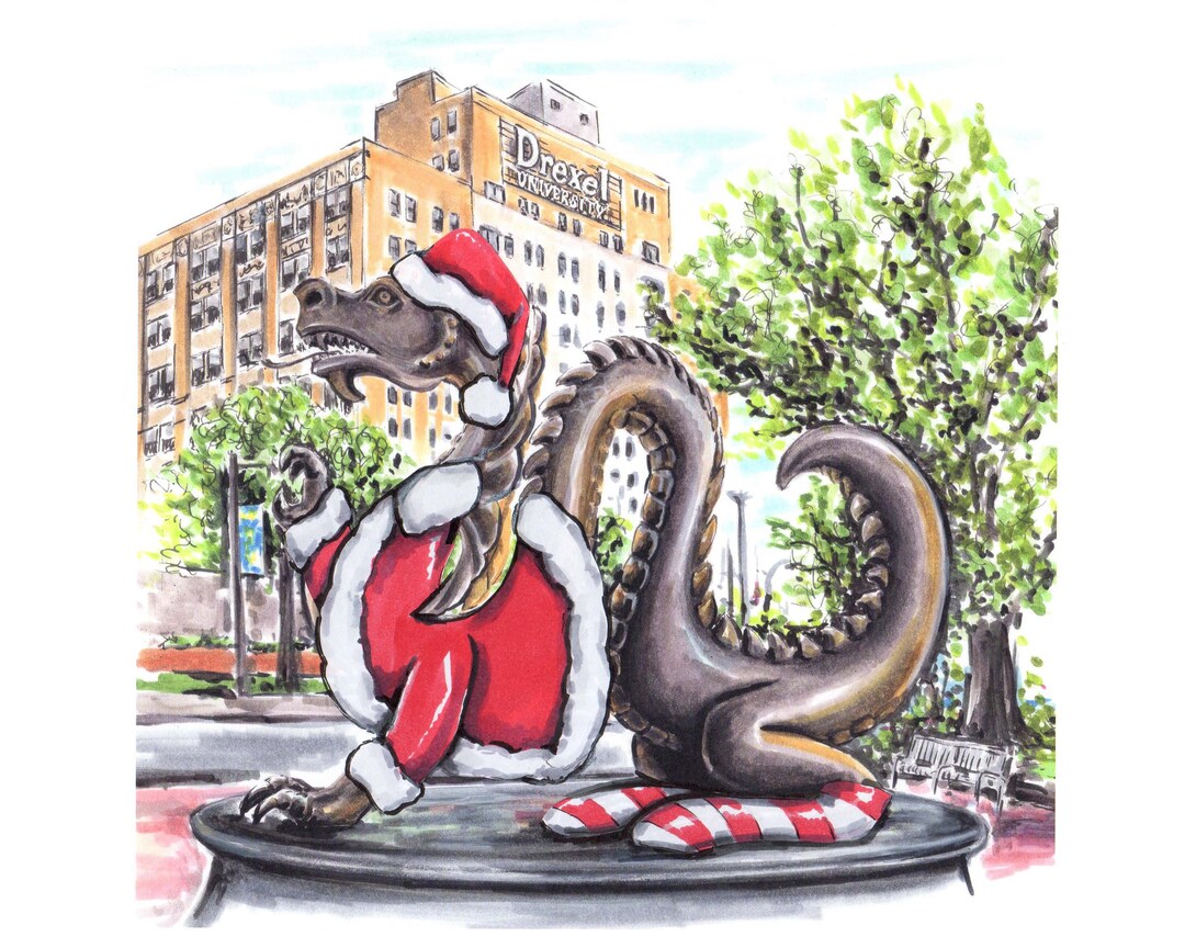 Pre-order Pack of 3 Drexel Dragon Santa Christmas Cards - Etsy