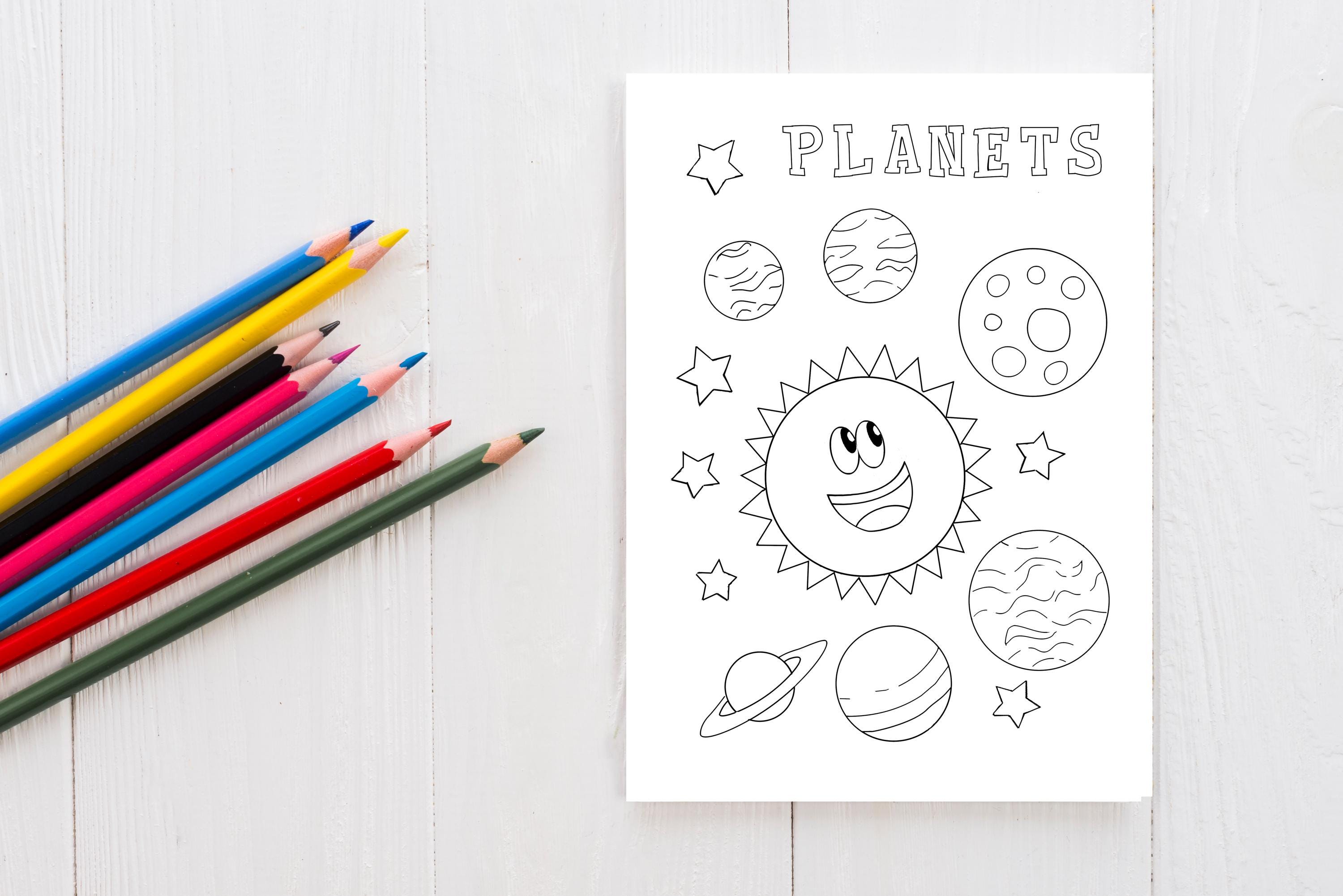 Galaxy-inspired Planet Coloring Sheet - Fun & Relaxing - Etsy