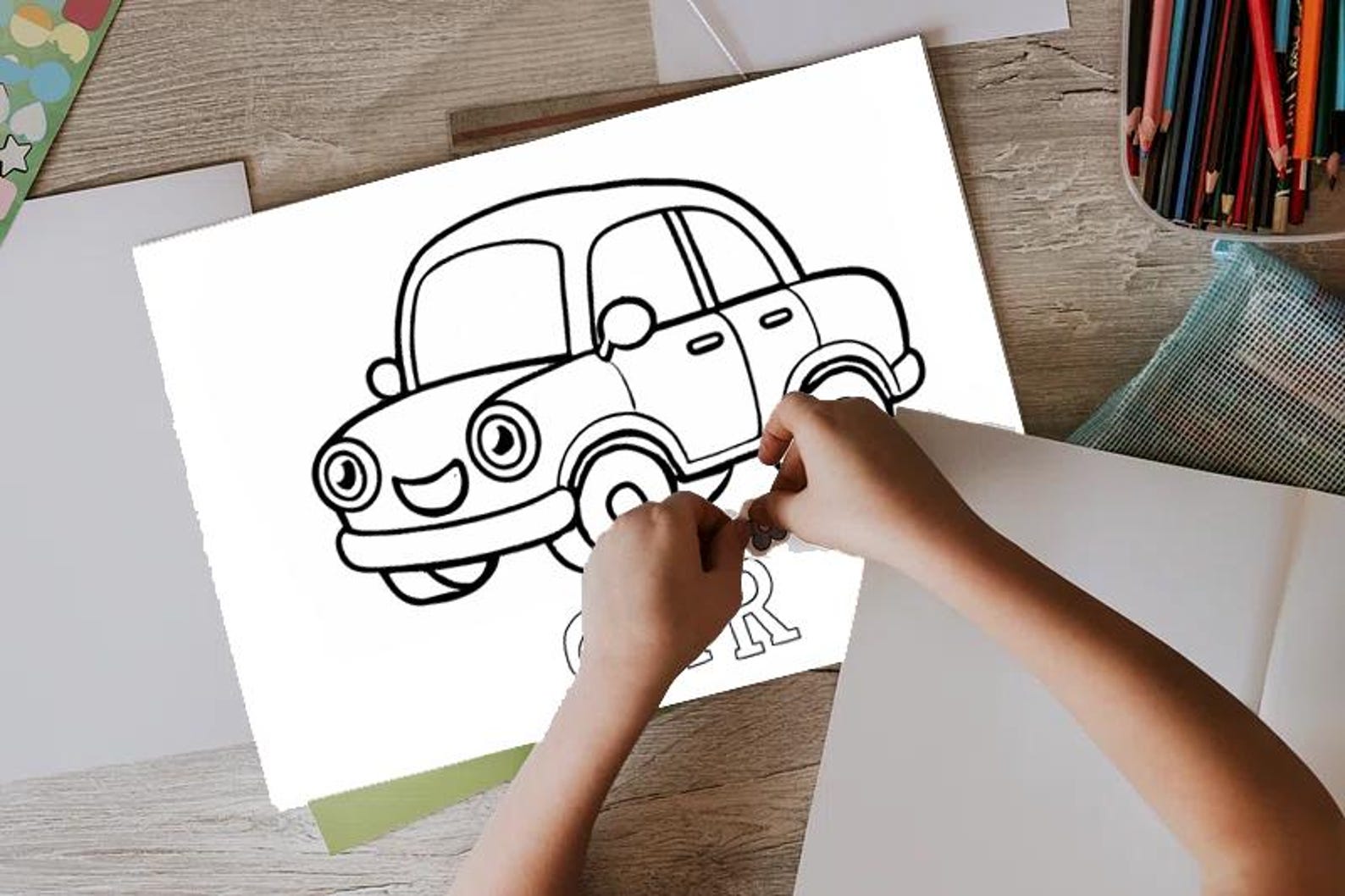 Cute Car Coloring Page for Kids - Printable Art - Etsy