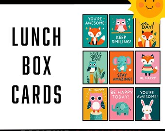 Fun & Inspiring Kids Lunchbox Note Cards – Colorful Motivational ...