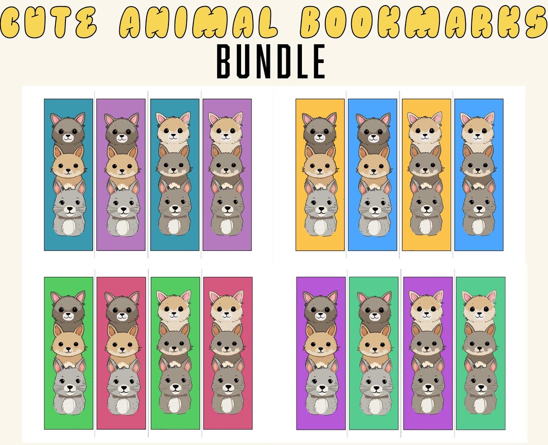 Cute Animal Bookmarks – Adorable Page Markers for Readers, Students ...