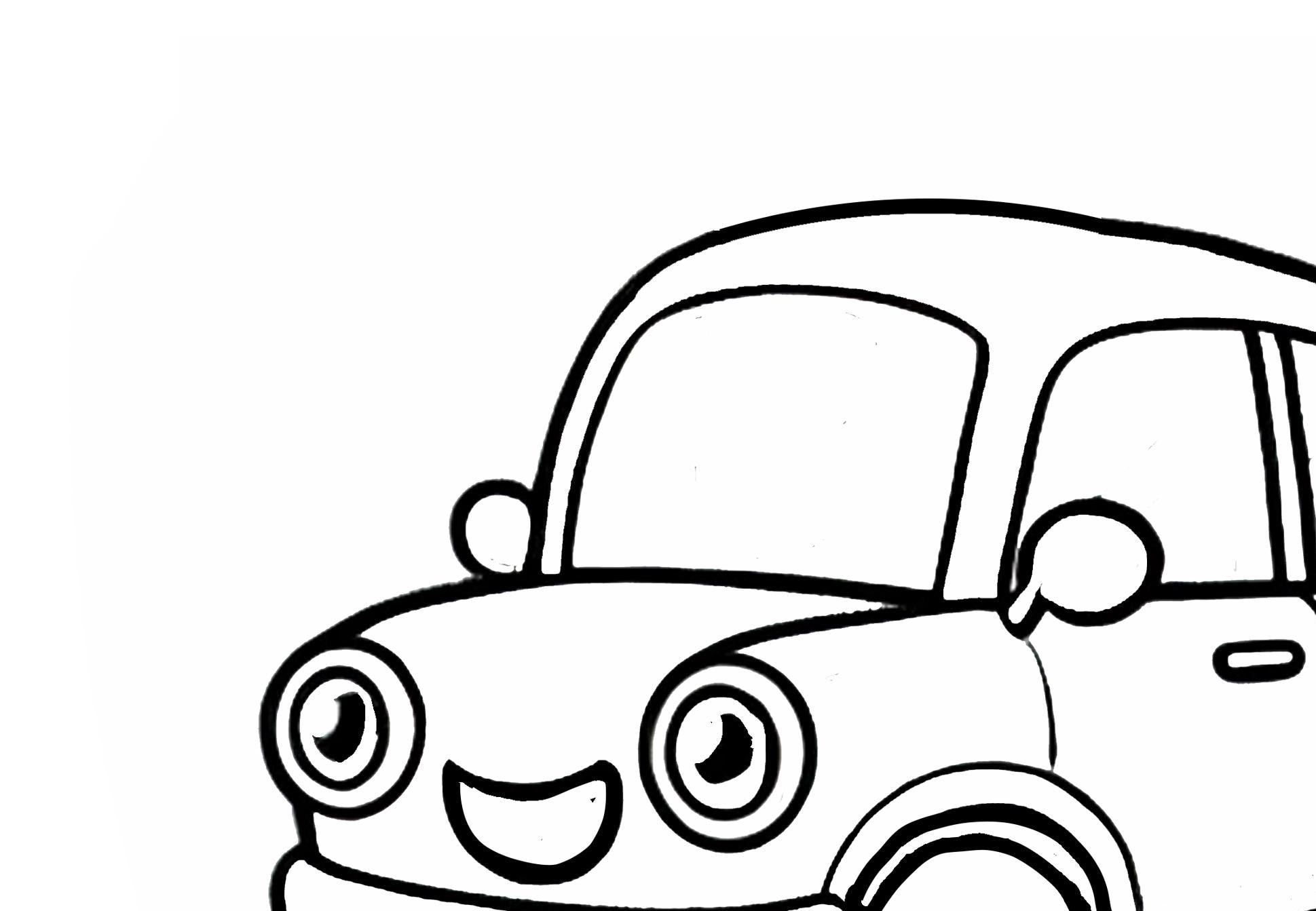 Cute Car Coloring Page for Kids - Printable Art - Etsy