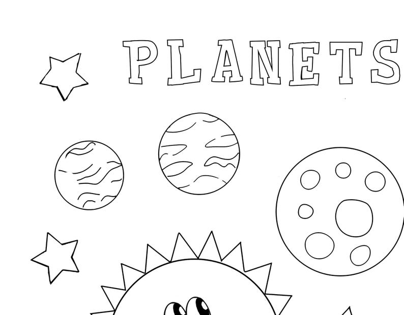 Galaxy-inspired Planet Coloring Sheet - Fun & Relaxing - Etsy