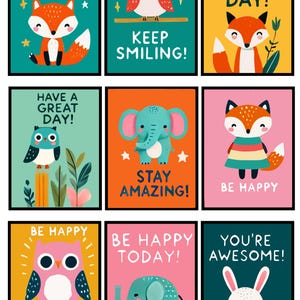 Cute Animal Lunchbox Notes Printable Pack - Set of 18 - Etsy