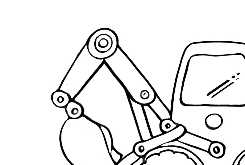 Digger Coloring Page for Kids - Printable Art - Etsy