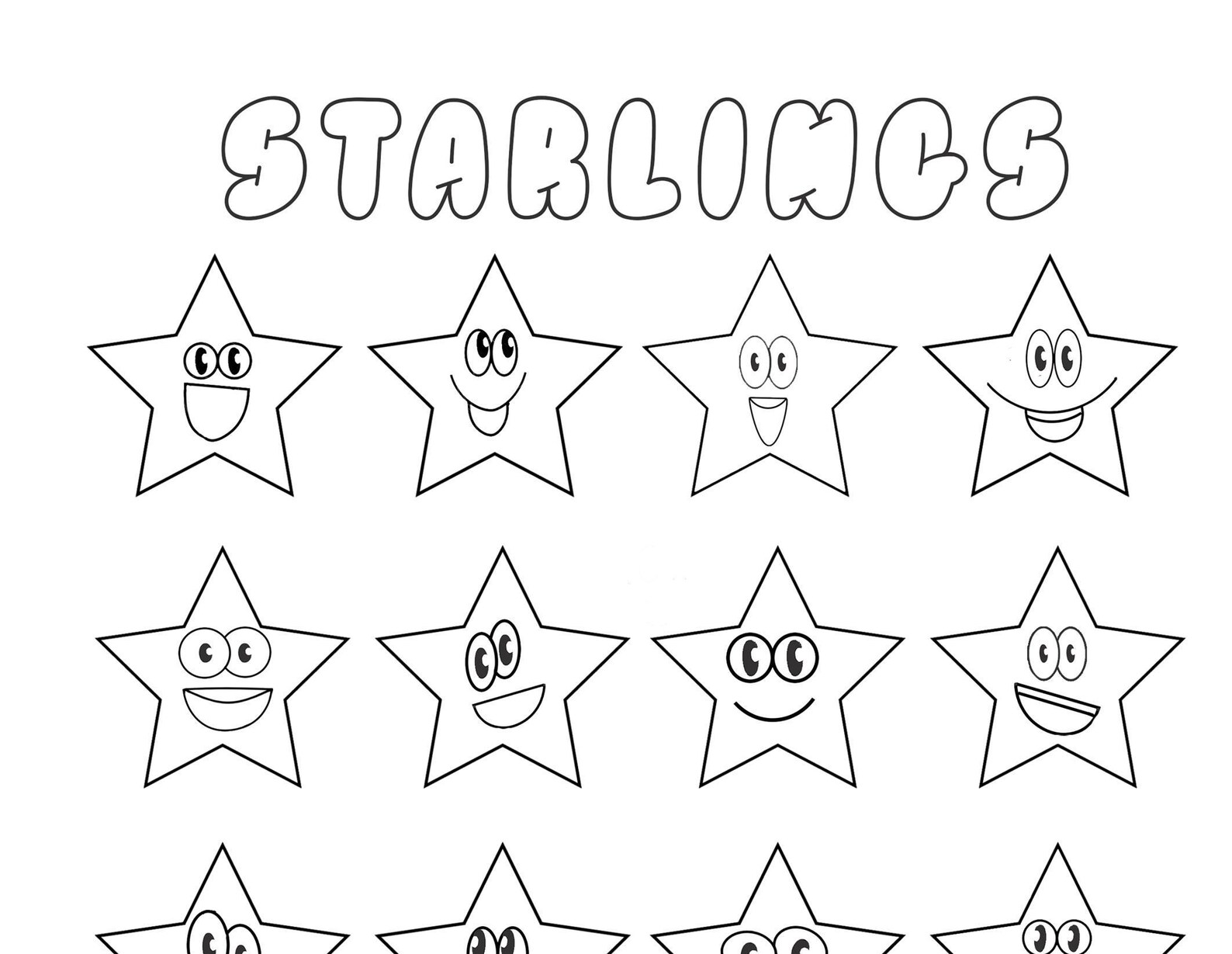 Happy Star Coloring Sheet - Perfect for Kids and Adults! - Etsy