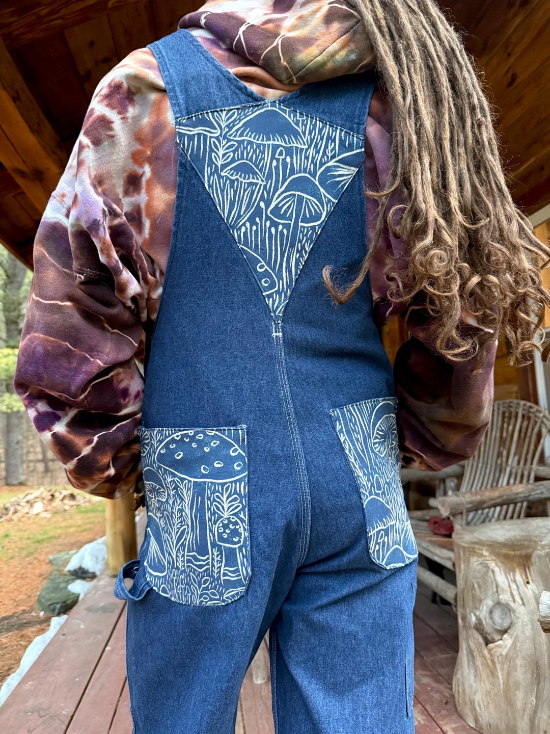 Mushroom Overalls Bibs UNISEX Coveralls Rainbow Psychedelic Fungus ...
