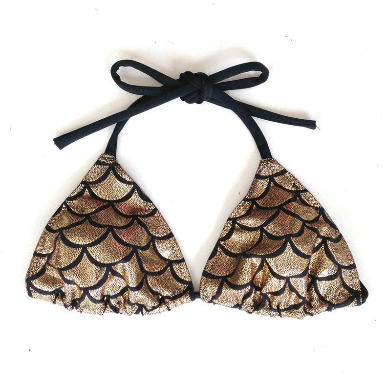 Mermaid Triangle Bikini Top // Fish Scale Bikini Top // Made | Etsy