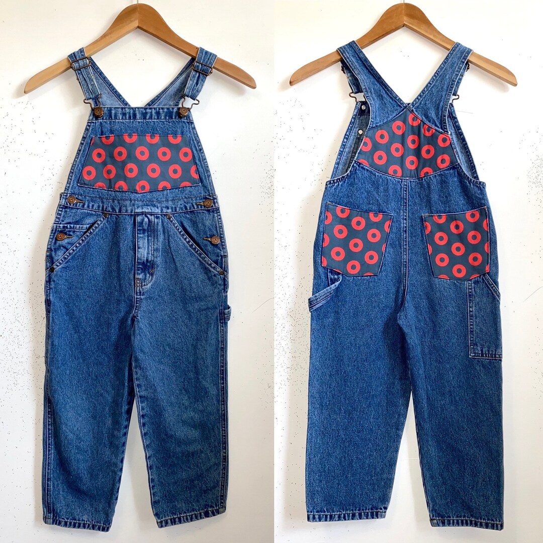 Phish KIDS Overalls Denim Pants Patchwork Upcycled Eco Friendly READY ...