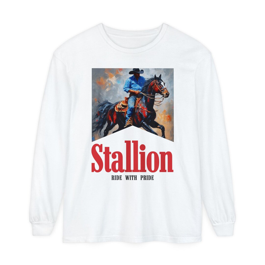 Marlboro Inspired Stallion Long Sleeve T-shirt Ride With Pride, Western ...