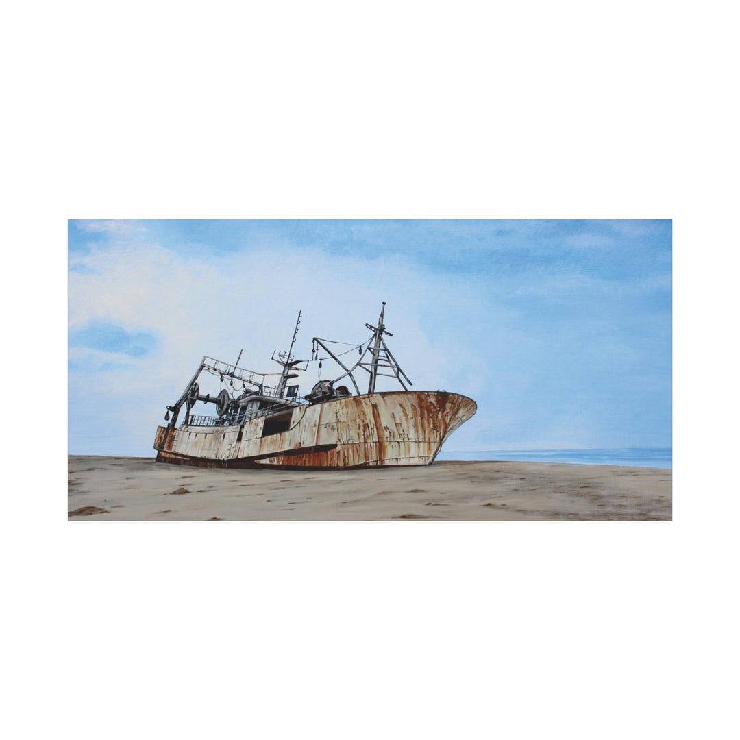 Shipwreck Beach Scene Canvas Art – Nautical Seascape Print - Etsy