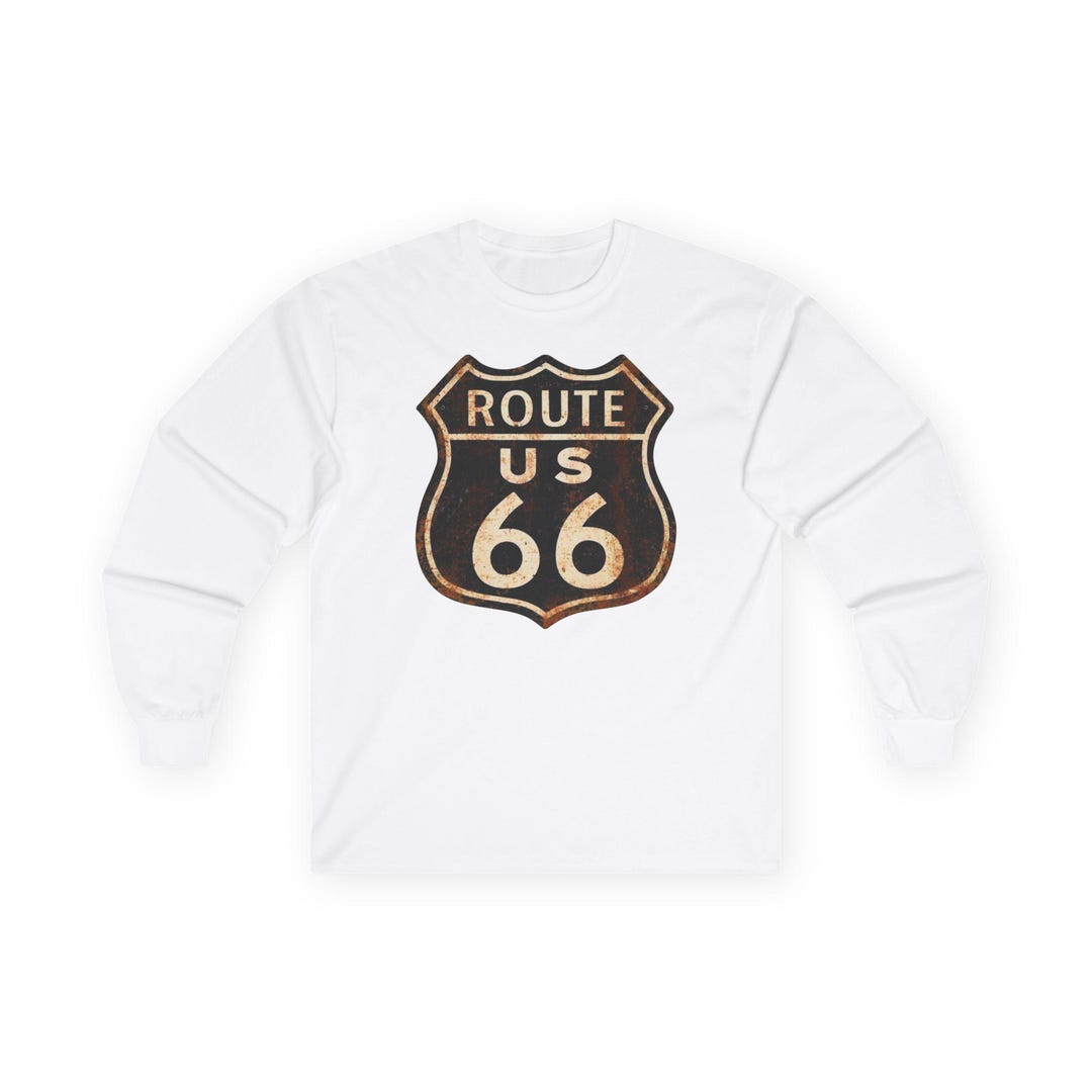 Route US 66 Inspired Vintage Look Long Sleeve Tee, Retro Travel/road ...
