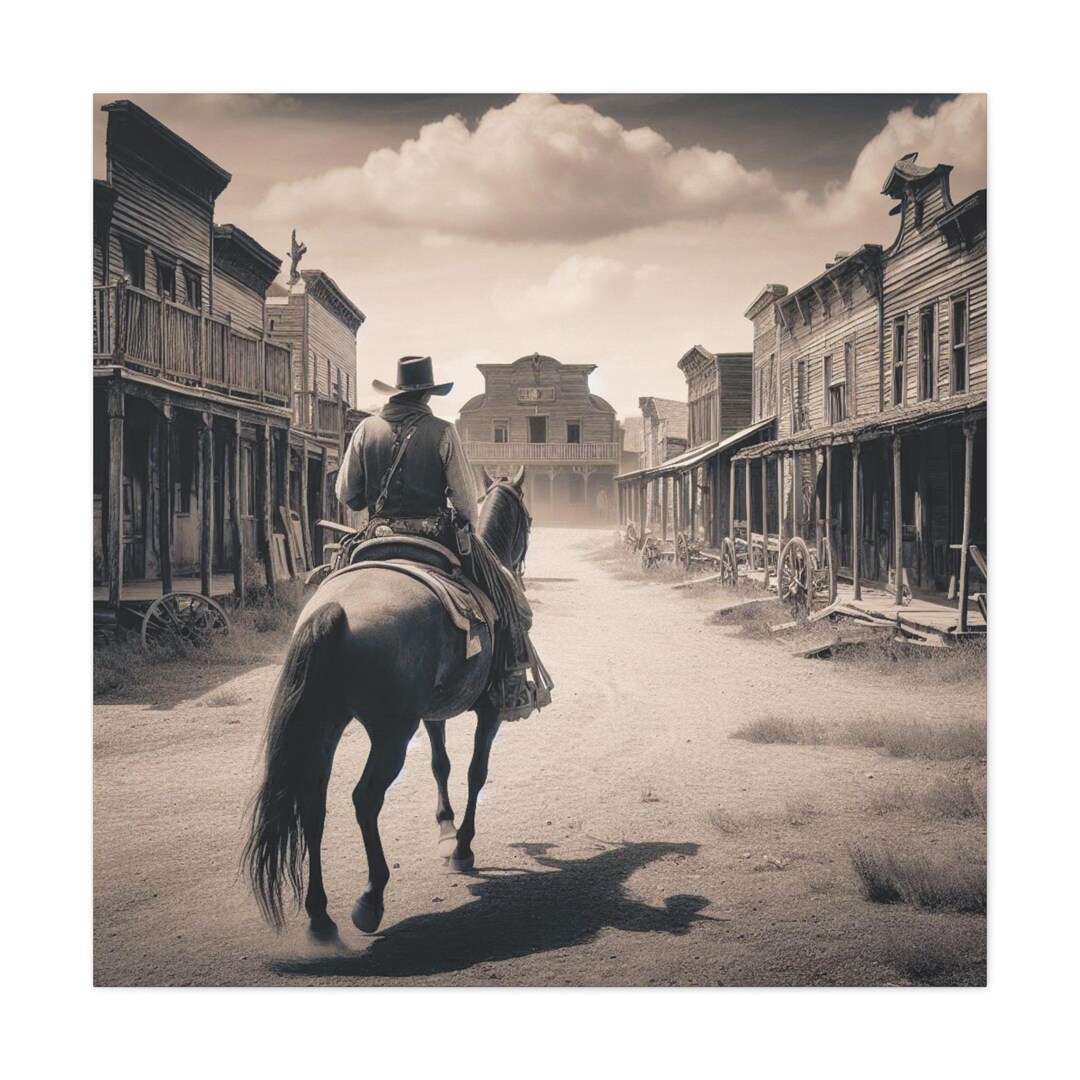 The Lone Ranger, a Stranger in Town: Western Cowboy Canvas Art for ...