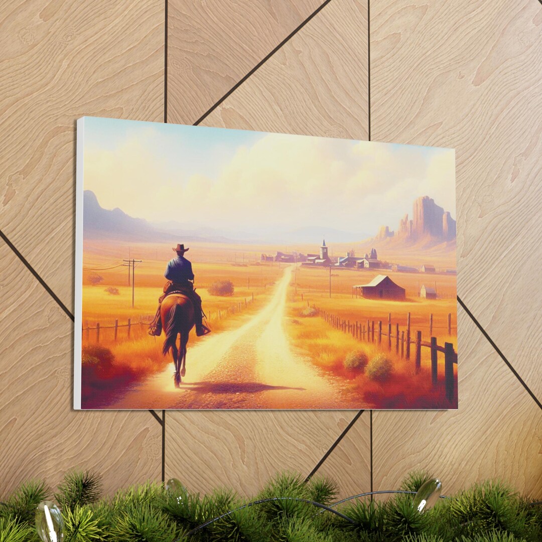 Cowboy: Stranger in Town, Photorealistic Style Painting, for Western ...