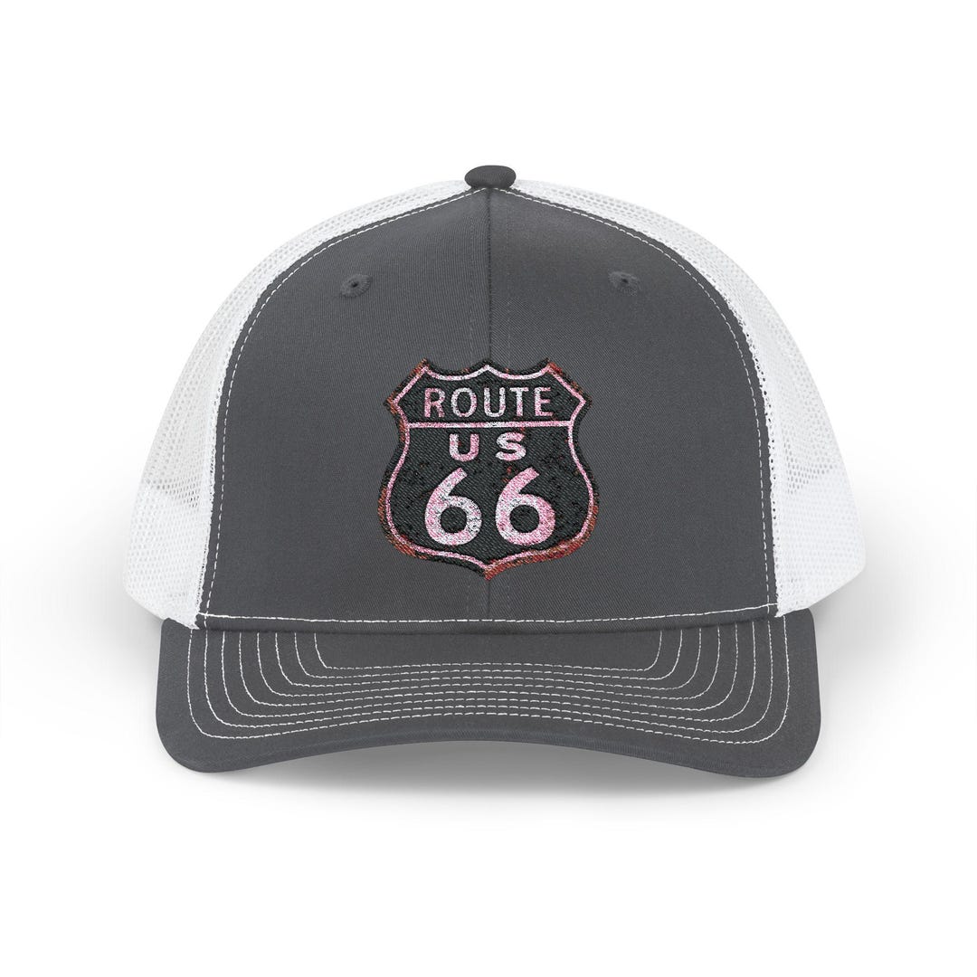 US Route 66 Inspired Vintage Look Snapback Trucker Cap, Retro Hat ...