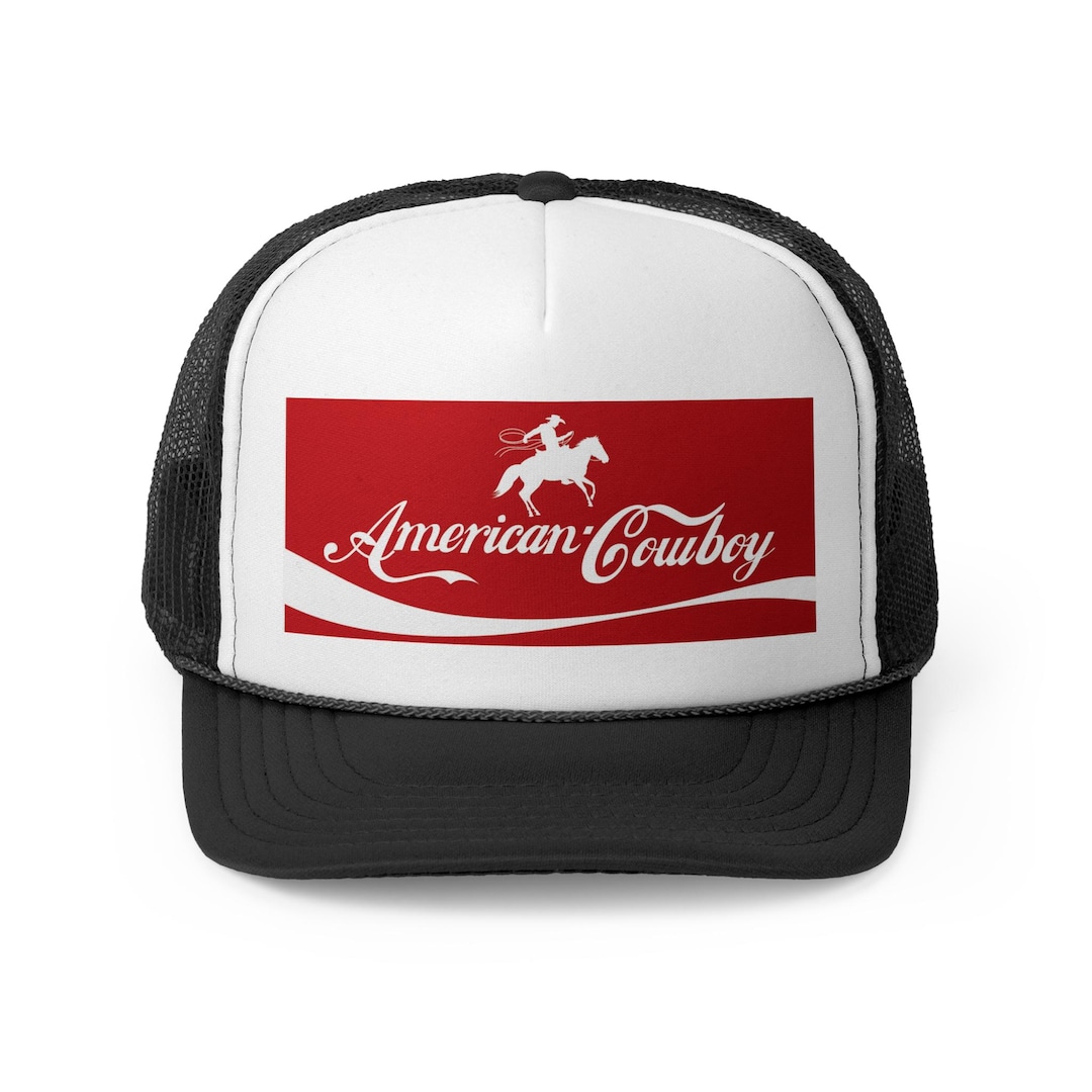 American Cowboy Coca-cola Inspired Trucker Cap, Vintage Style Headwear ...