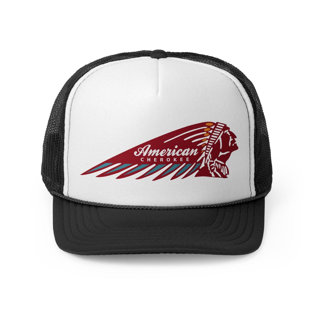 Cherokee American Indian Bike Inspired Trucker Cap, Vintage Style Hat ...