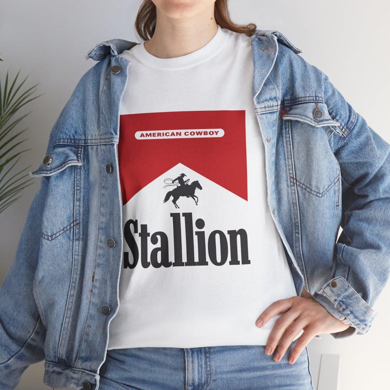 Marlboro Inspired American Cowboy Stallion Unisex Heavy Cotton Tee ...