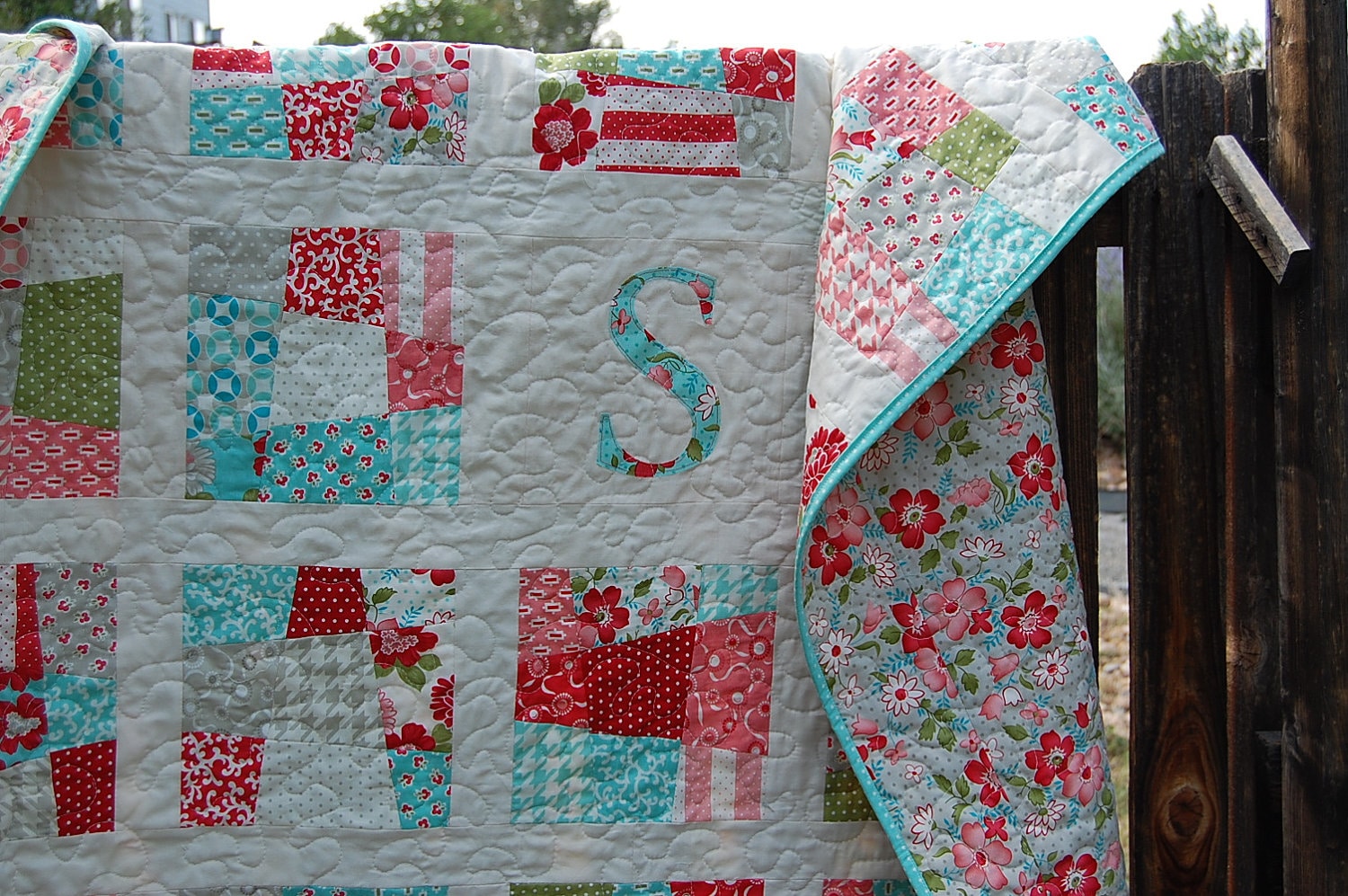 Scrappy Initial Patchwork Quilt Pattern PDF Baby Quilt Lap - Etsy