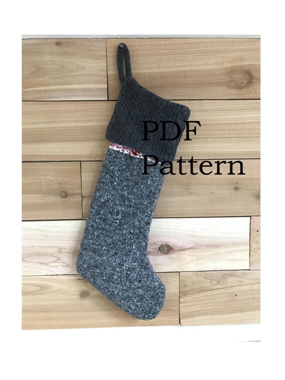 Turned Cuff Christmas Stocking DIY Pattern PDF Easy Pattern - Etsy