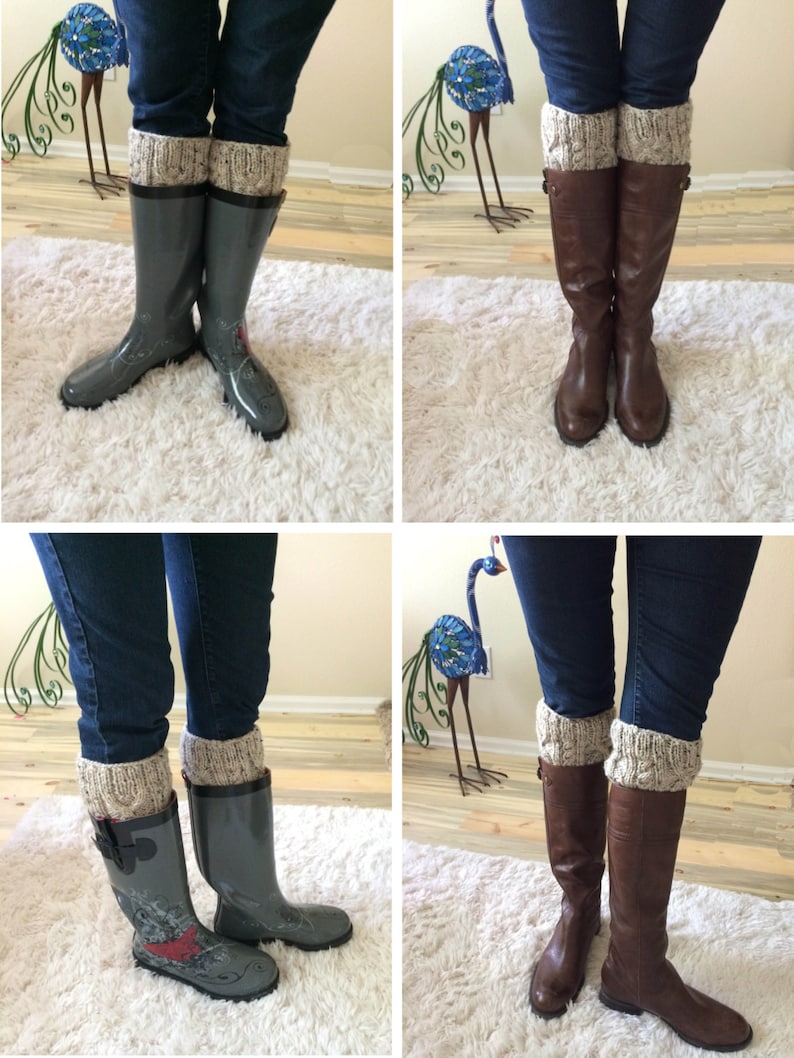 Short Boot Cuff PDF Pattern Aran Cable DIY Knitted Boot - Etsy