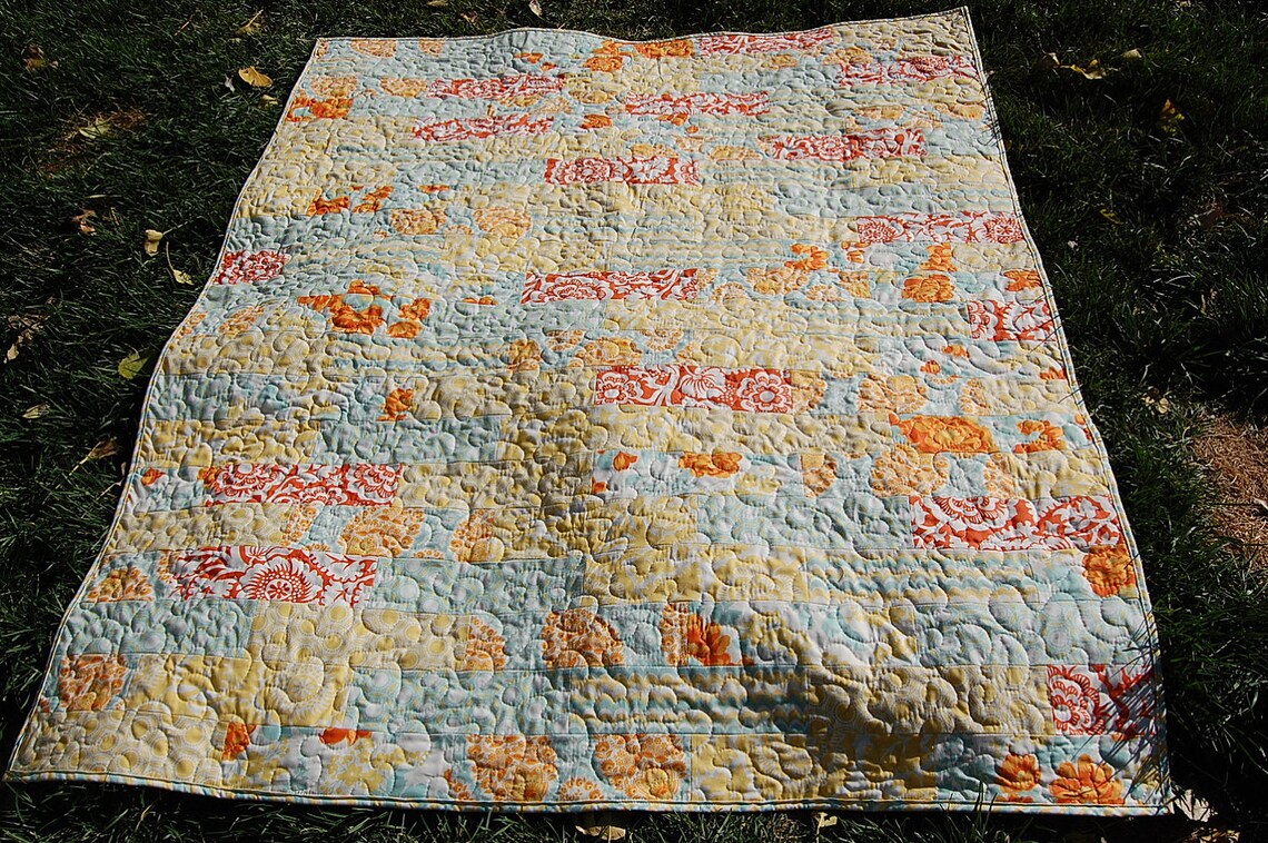 Building Blocks Quilt PDF PATTERN - Subway Tile Baby Quilt - Lap Quilt ...