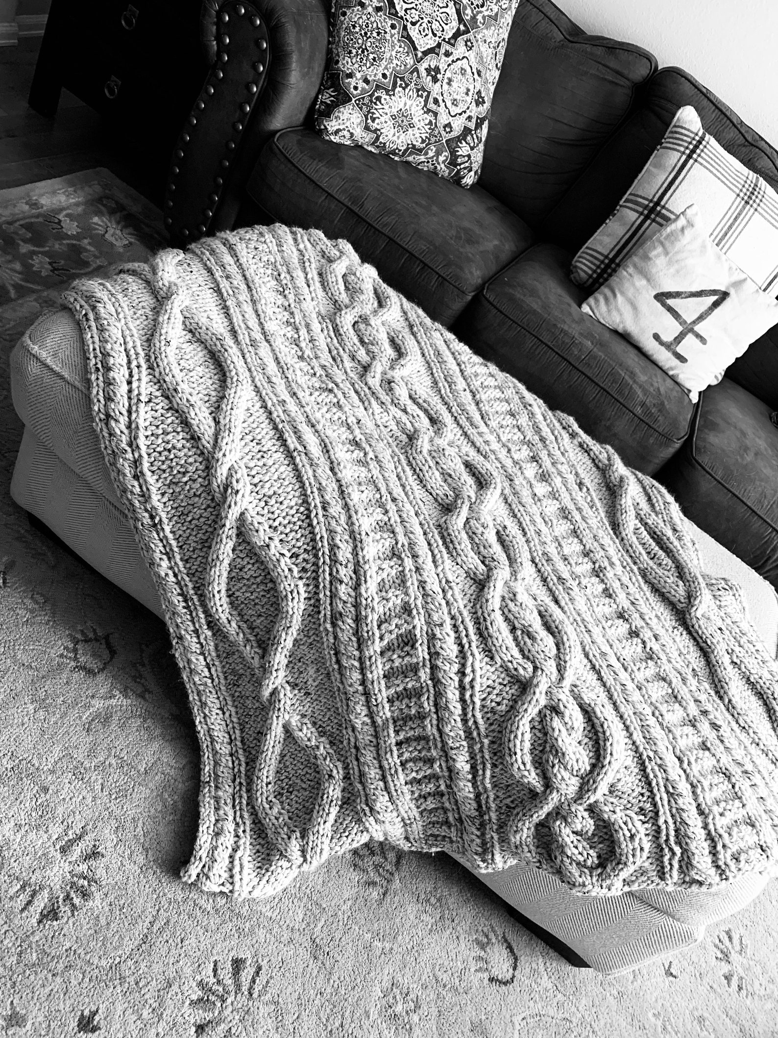 SEAFARER Throw Digital Pattern PDF - Throw Blanket Knitting Pattern ...