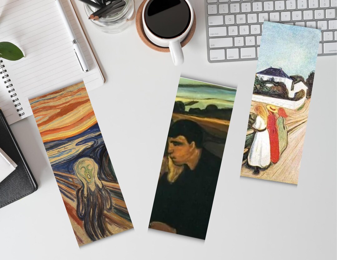 Edvard Munch Art Bookmarks | Set of 3 Glossy Prints - Etsy