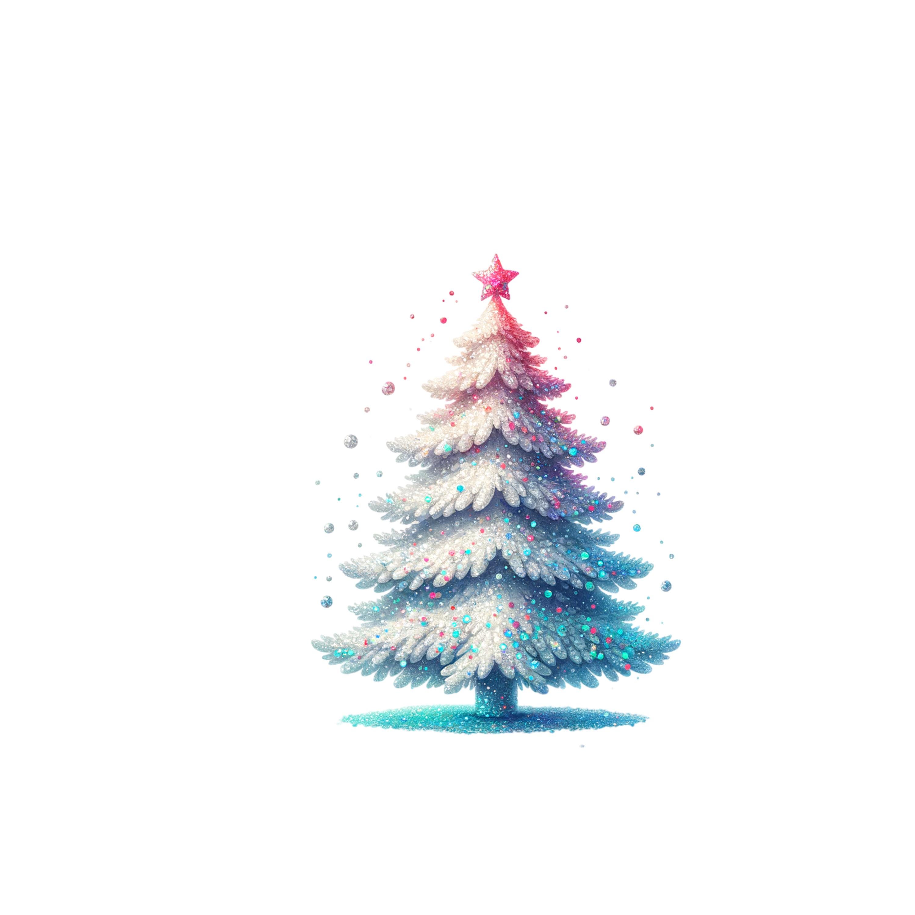 Colorful Christmas Tree Clipart: PNG Digital Art (digital Download) - Etsy