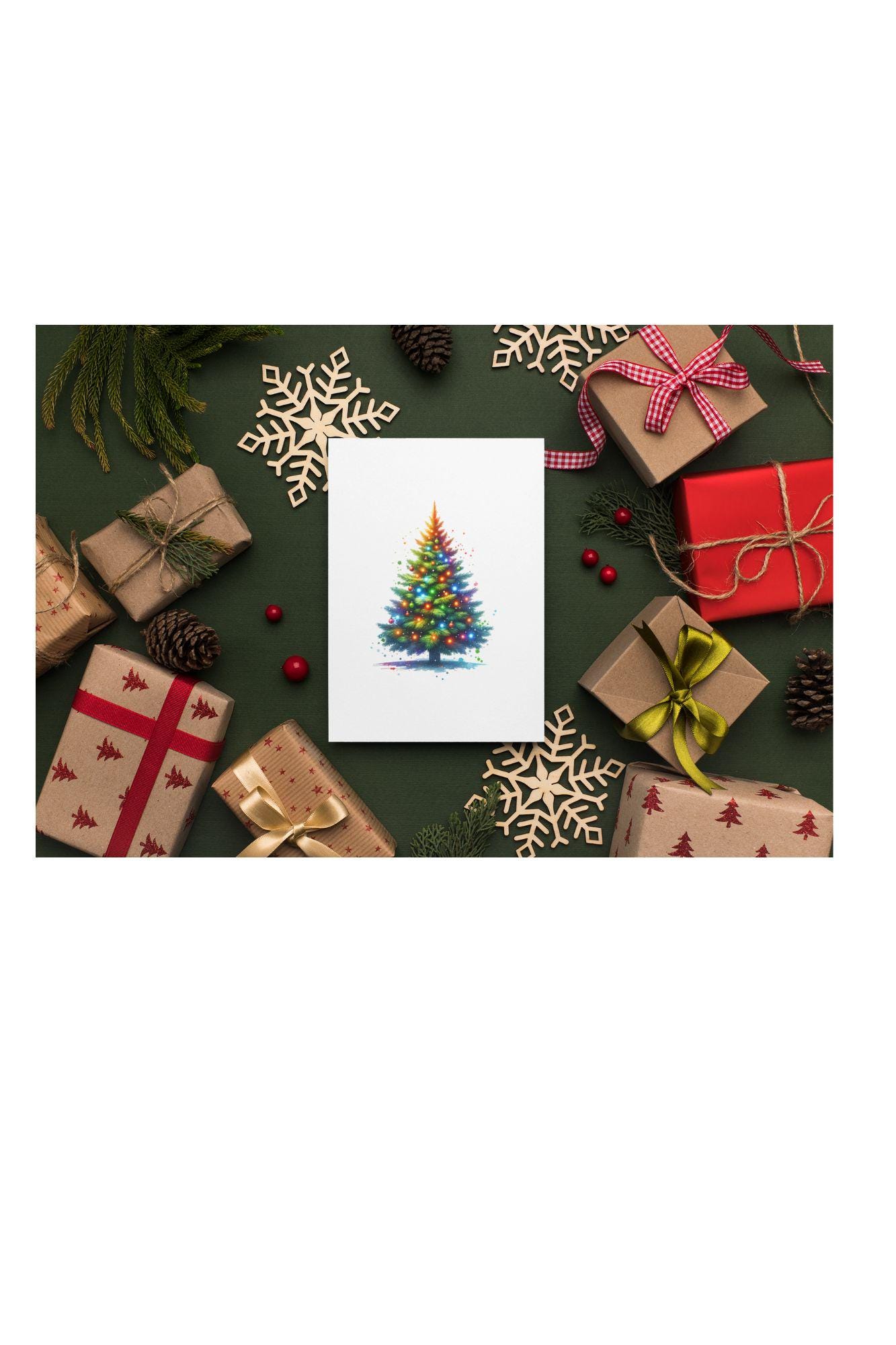 Colorful Christmas Tree Clipart: PNG Digital Art (digital Download) - Etsy