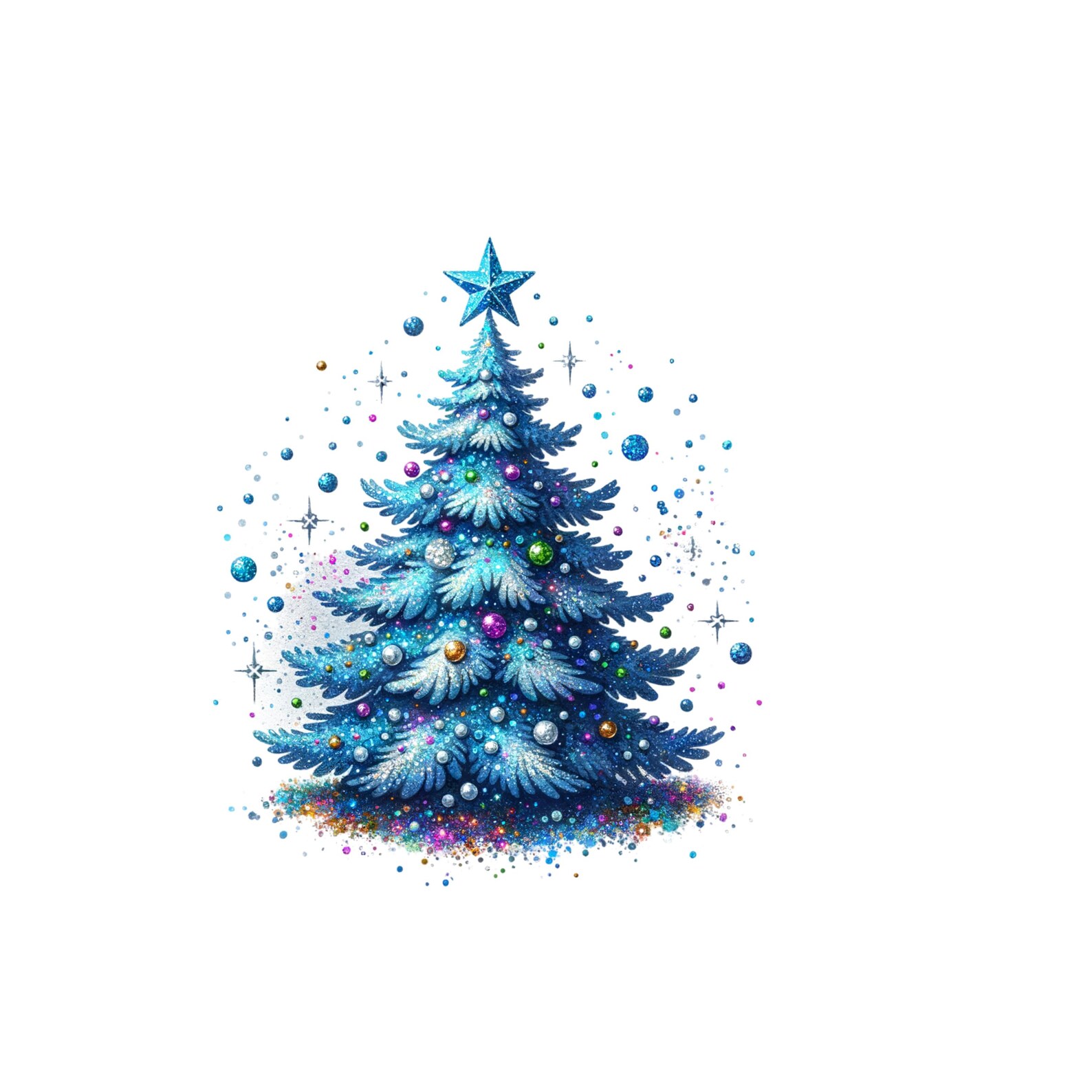 Colorful Christmas Tree Clipart: PNG Digital Art (digital Download) - Etsy
