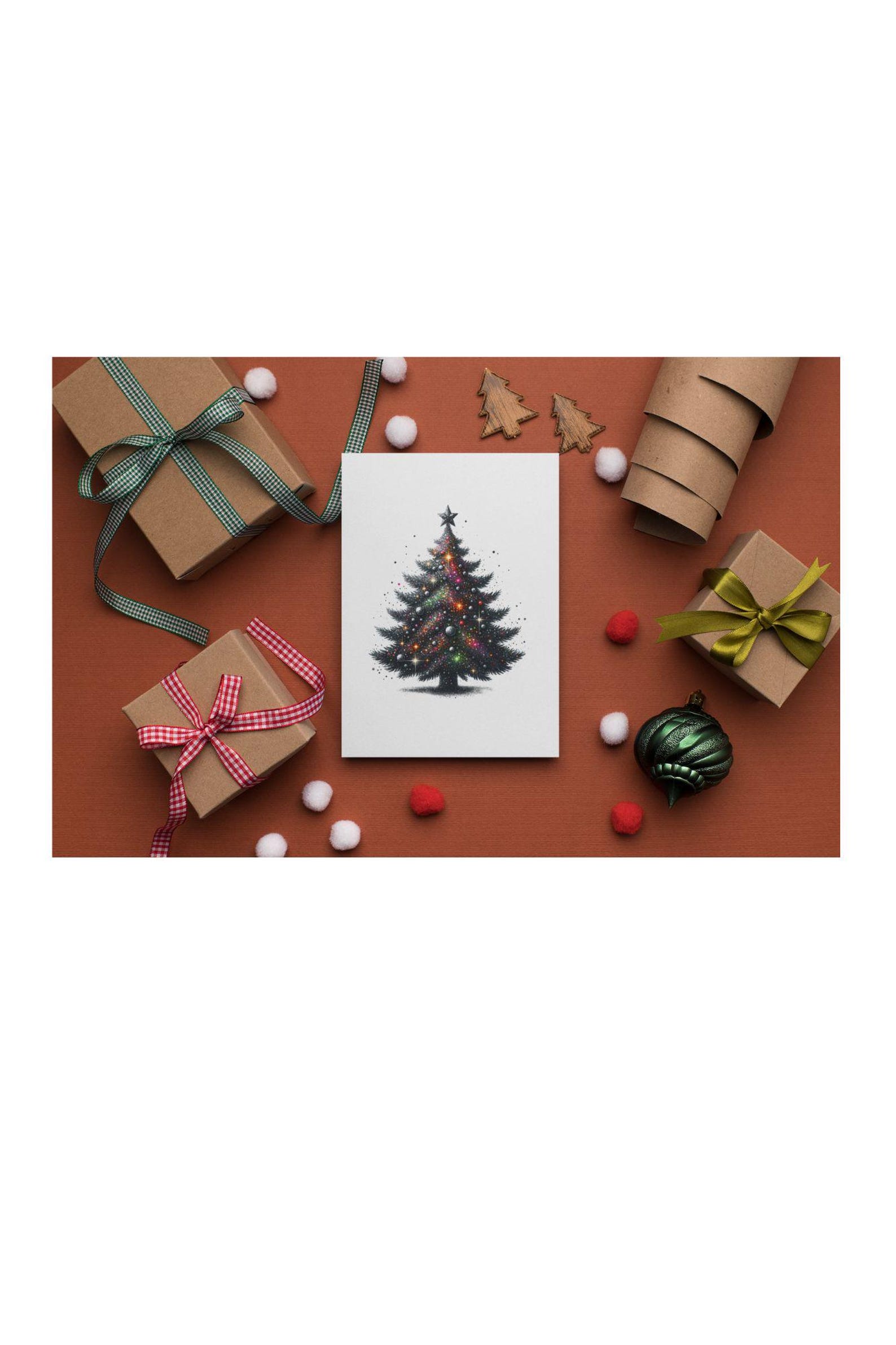 Colorful Christmas Tree Clipart: PNG Digital Art (digital Download) - Etsy