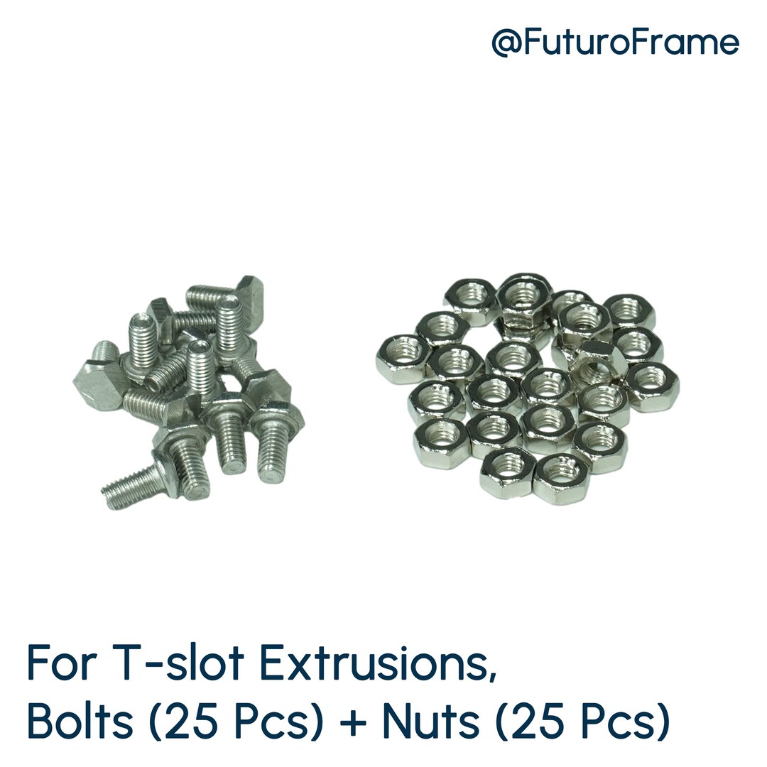 For T-slot Profiles, Bolts (25 Pieces) + Nuts (25 Pieces) - Etsy