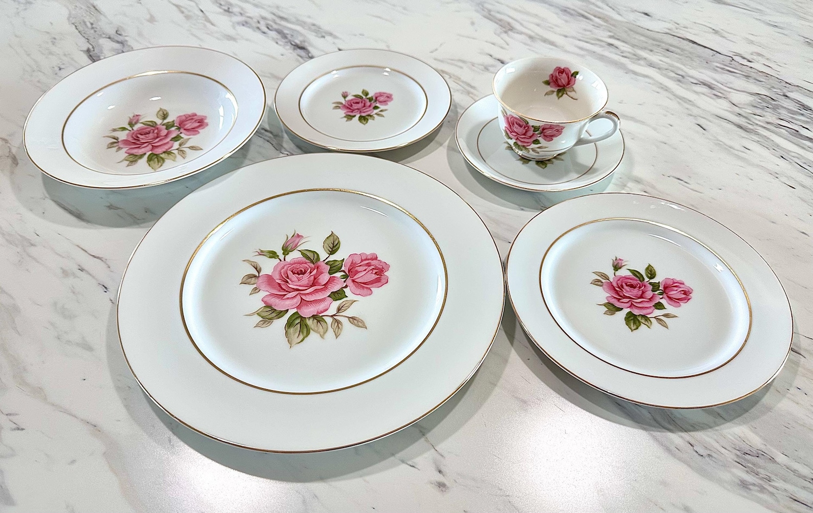 Vintage 1950’s Dinnerware Set in Sharon by Narumi Japan - Etsy
