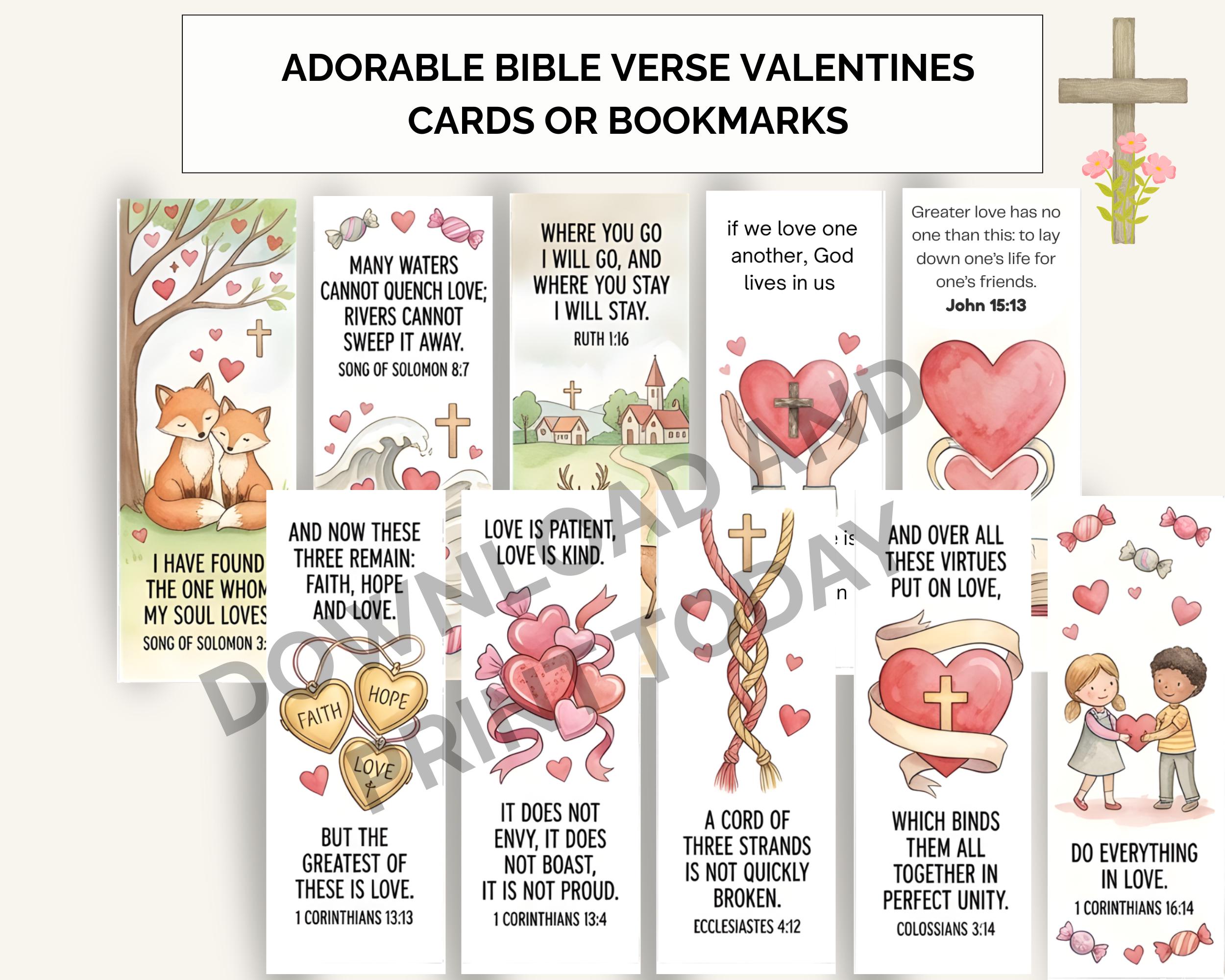 Valentines Day Bible Verse Cards Love Verses for Christian Valentines ...
