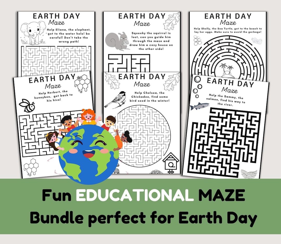 Educational Earth Day Mazes for Classrooms, Teachers, Kids Groups | Fun ...
