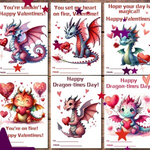 Dragon Valentines Day Cards for Kids Cute Valentines for Boys or Girls ...