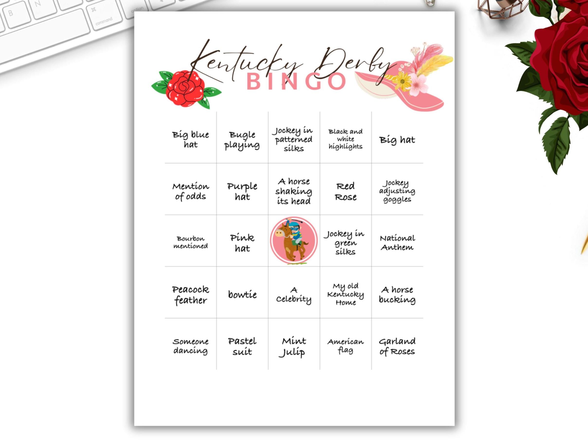 Bingo Game Derby Party Printable 30 Derby Bingo Cards for Derby Watch ...
