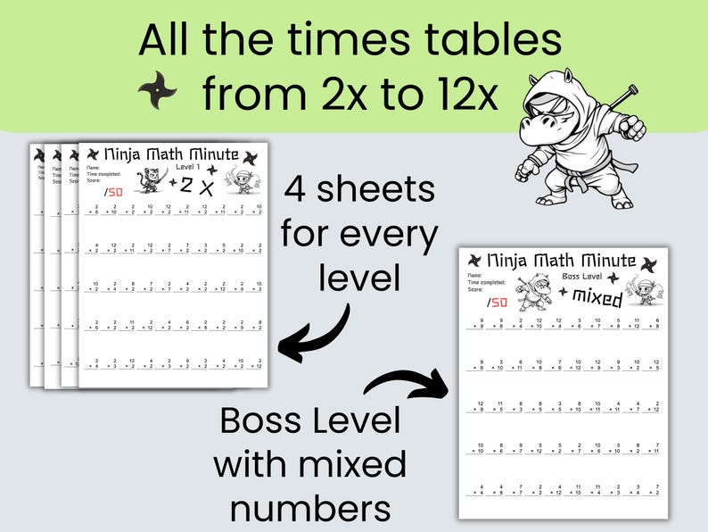 Multiplication Practice Worksheet Game Help Your Child Improve Times ...