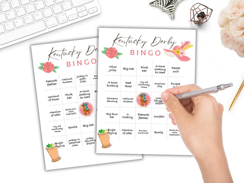 Kentucky Derby Bingo Game Printable | 30 Kentucky Derby Bingo Cards ...