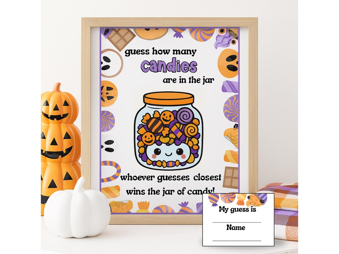 Halloween Candy Guessing Game Guess How Many Candies Halloween Party ...